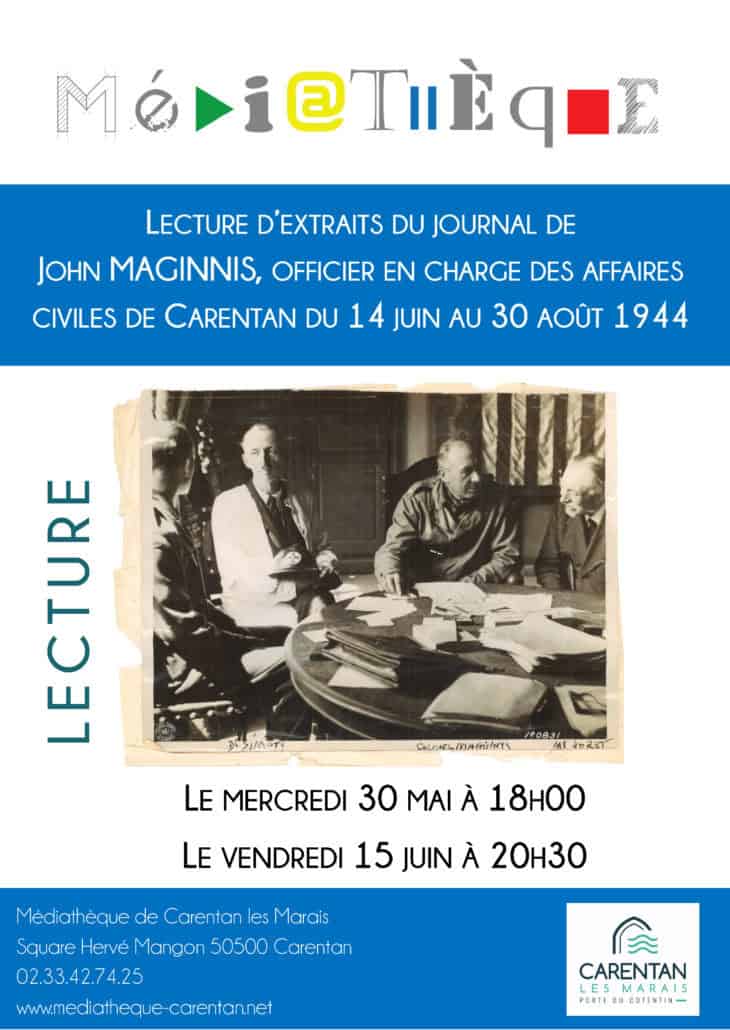 John Maginnis, officier en charge des affaires civiles à Carentan en ...